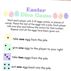 Easter Dice Game, Easter Dice Activity for Kids & Family, Easter Egg ...