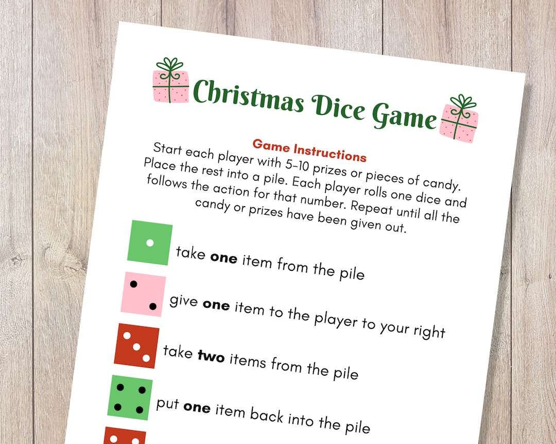 Christmas Dice Game, Christmas Candy Dice Game for Kids & Family ...