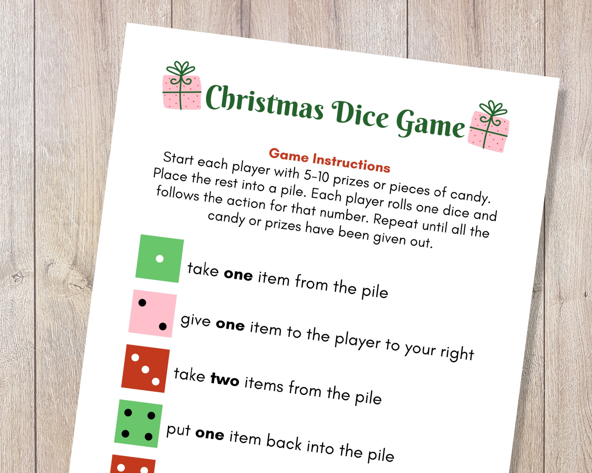 Christmas Dice Game, Christmas Candy Dice Game for Kids & Family ...