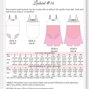 Girls Leotard Pattern PDF, Ballet Leotard Pattern, Gymnastics Leotard ...