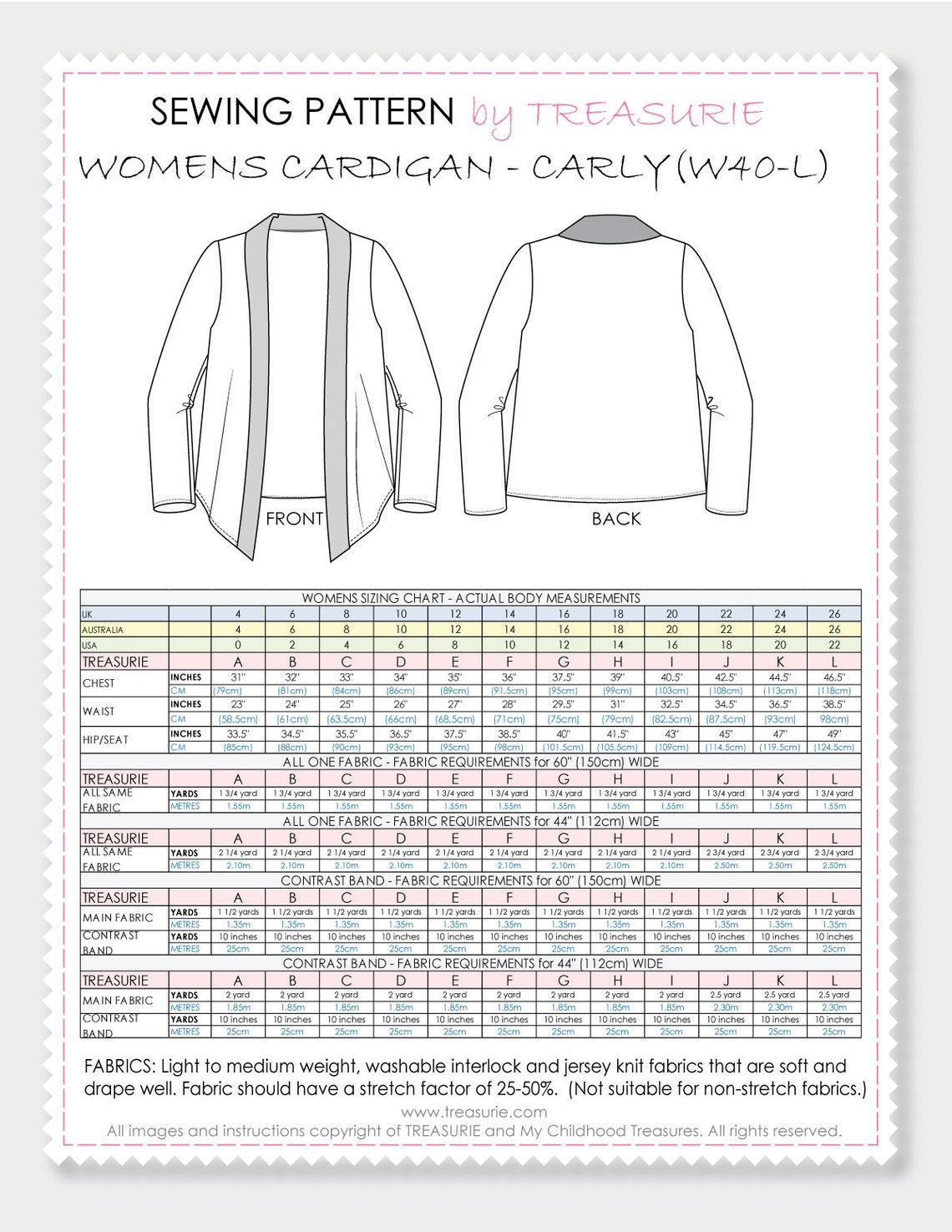 CARDIGAN Pattern Pdf Sweater Pattern Sewing Pattern Womens - Etsy