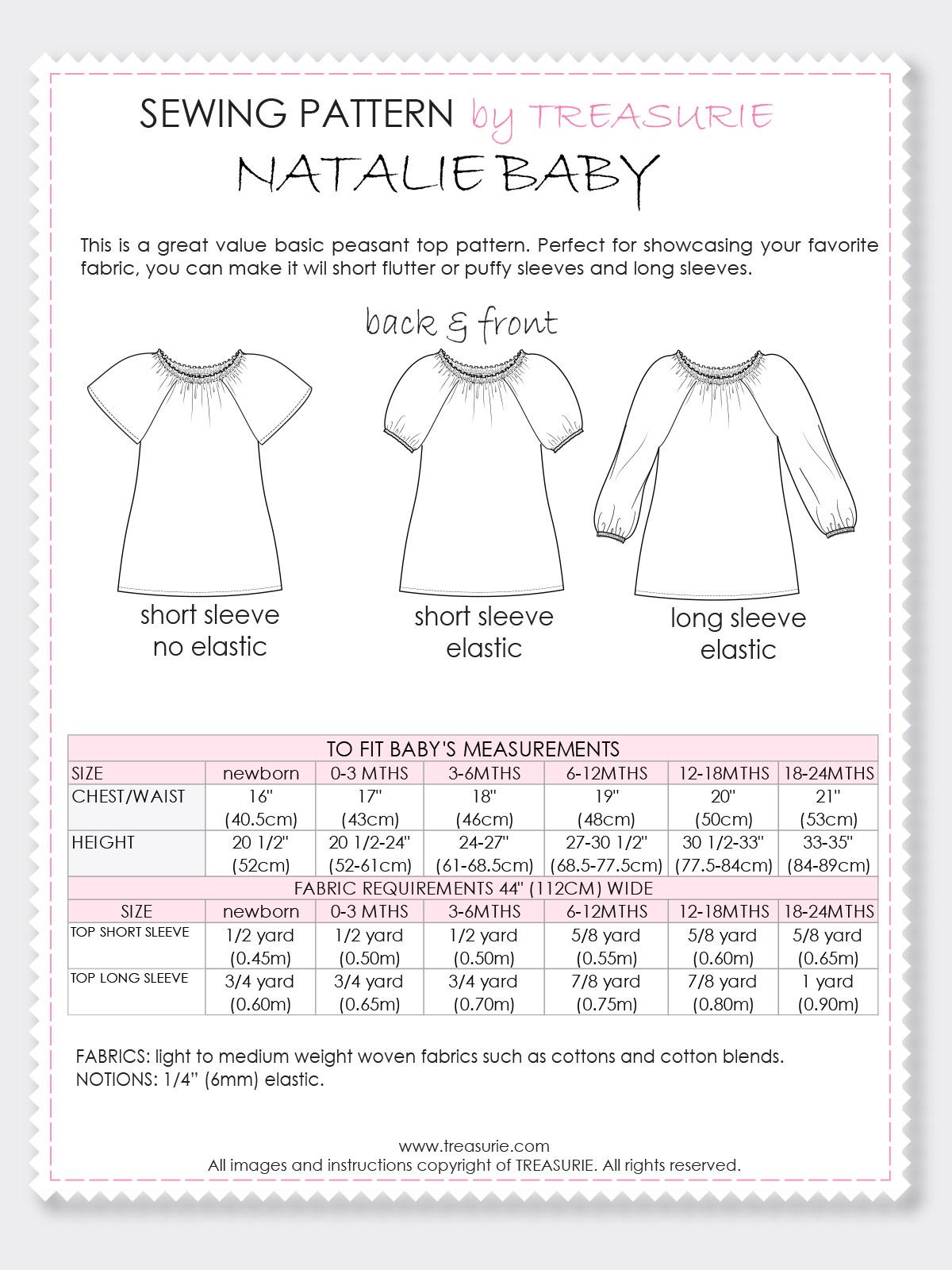 VERY EASY Baby Sewing Pattern, Pdf Patterns, Baby Peasant Top Pattern ...