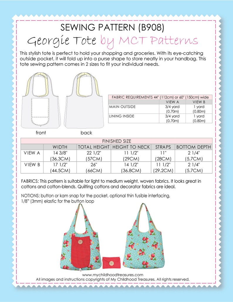 Grocery Bag Pattern Tote Bag Pattern Sewing Pattern PDF Bag | Etsy ...