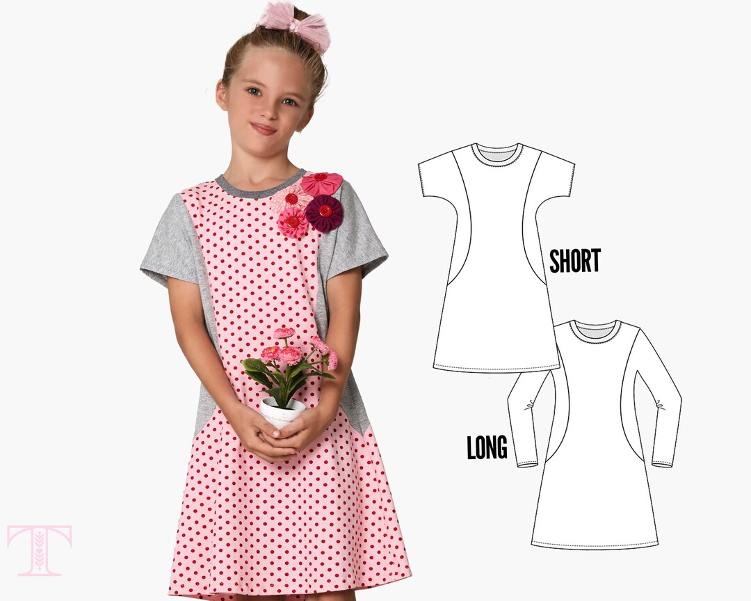 Girls Dress Pattern, Tunic Pattern Pdf, Tween Dress Pattern, Teenage ...