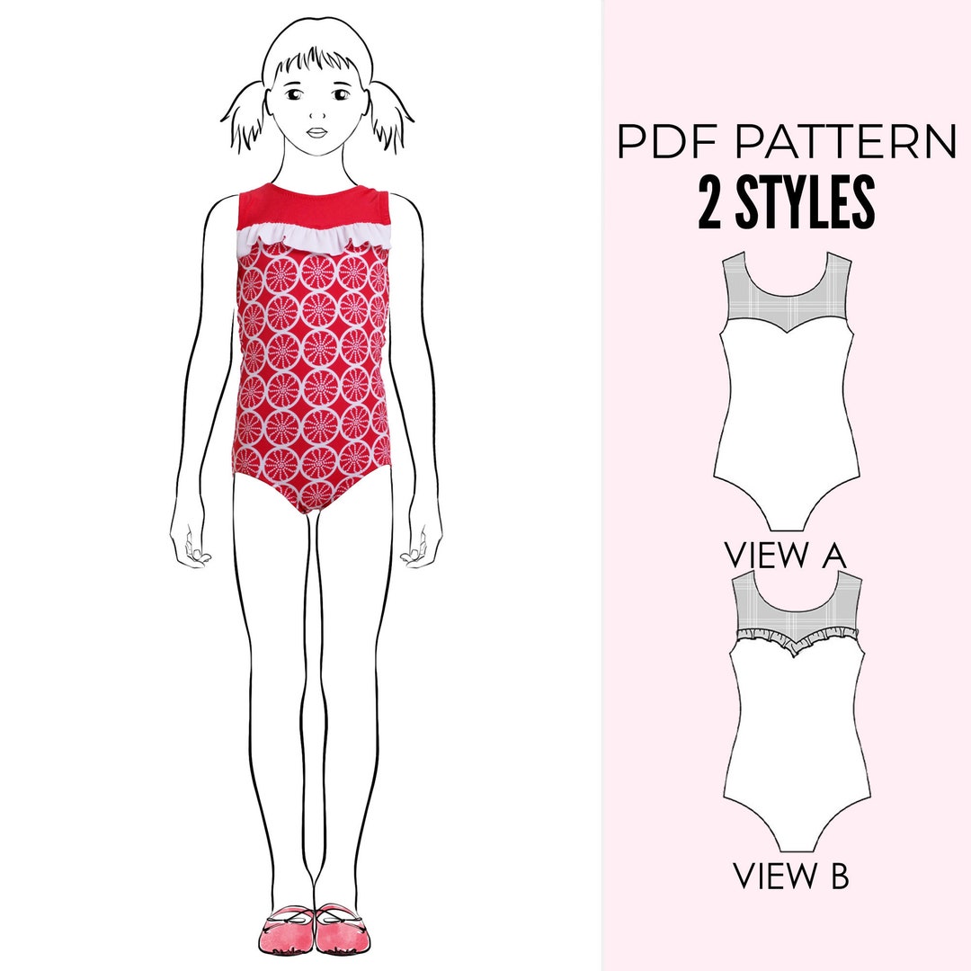 Girls Swimsuit Pattern PDF, Ballet Leotard Pattern, Gymnastics Leotard ...
