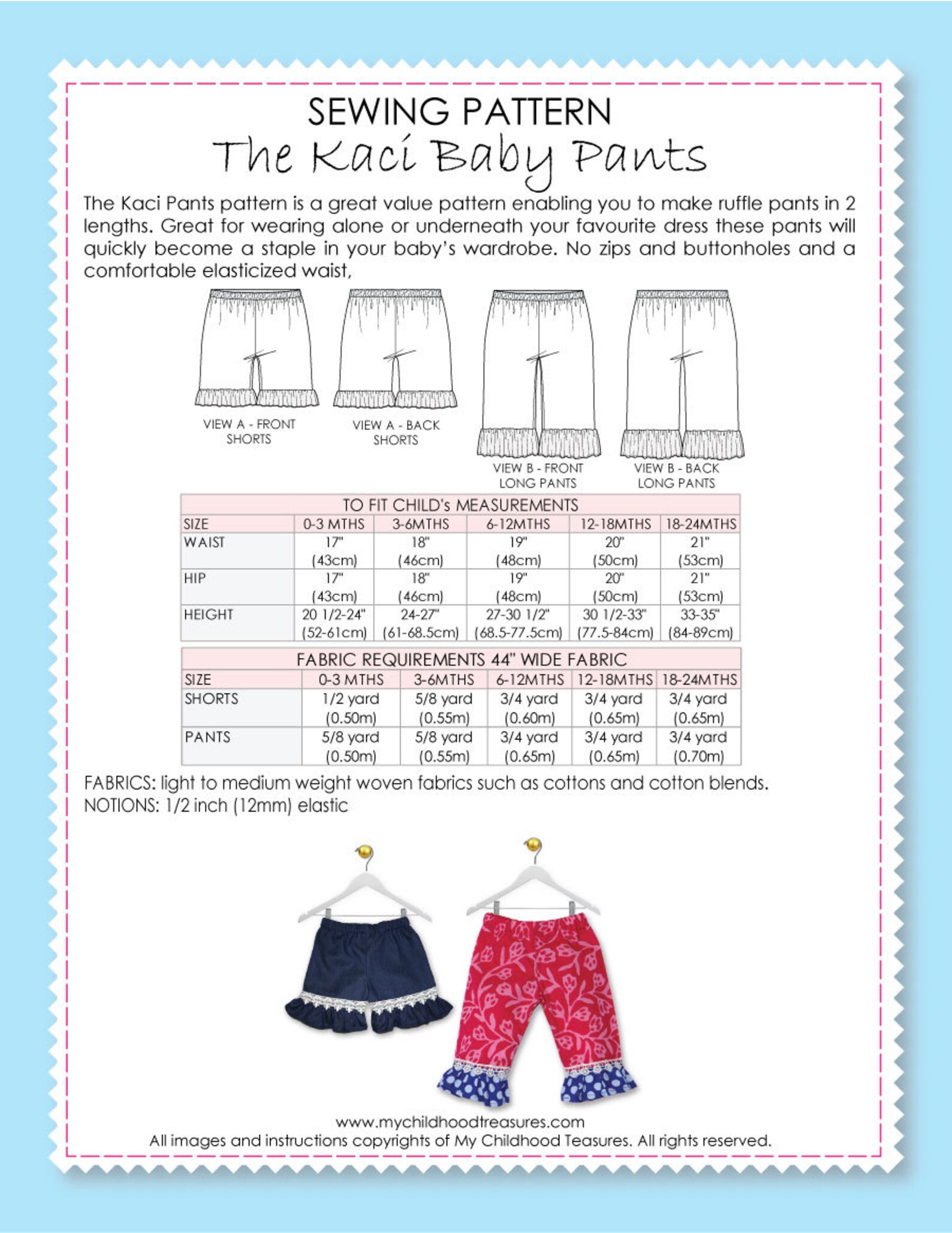 BABY Pants Pattern Baby Shorts Pattern Baby Sewing Pattern - Etsy