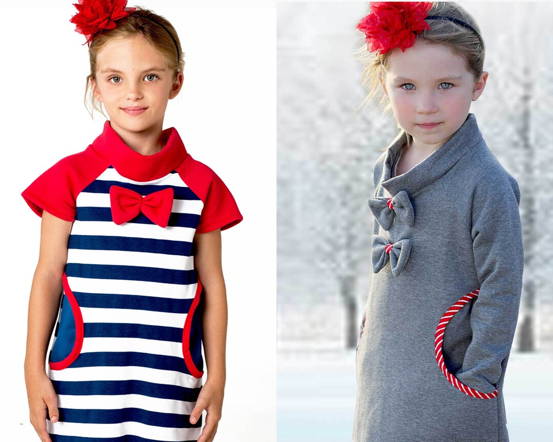 Girls Dress Pattern Pdf, Stretch Pattern, Girls Clothing Pattern, Knit ...