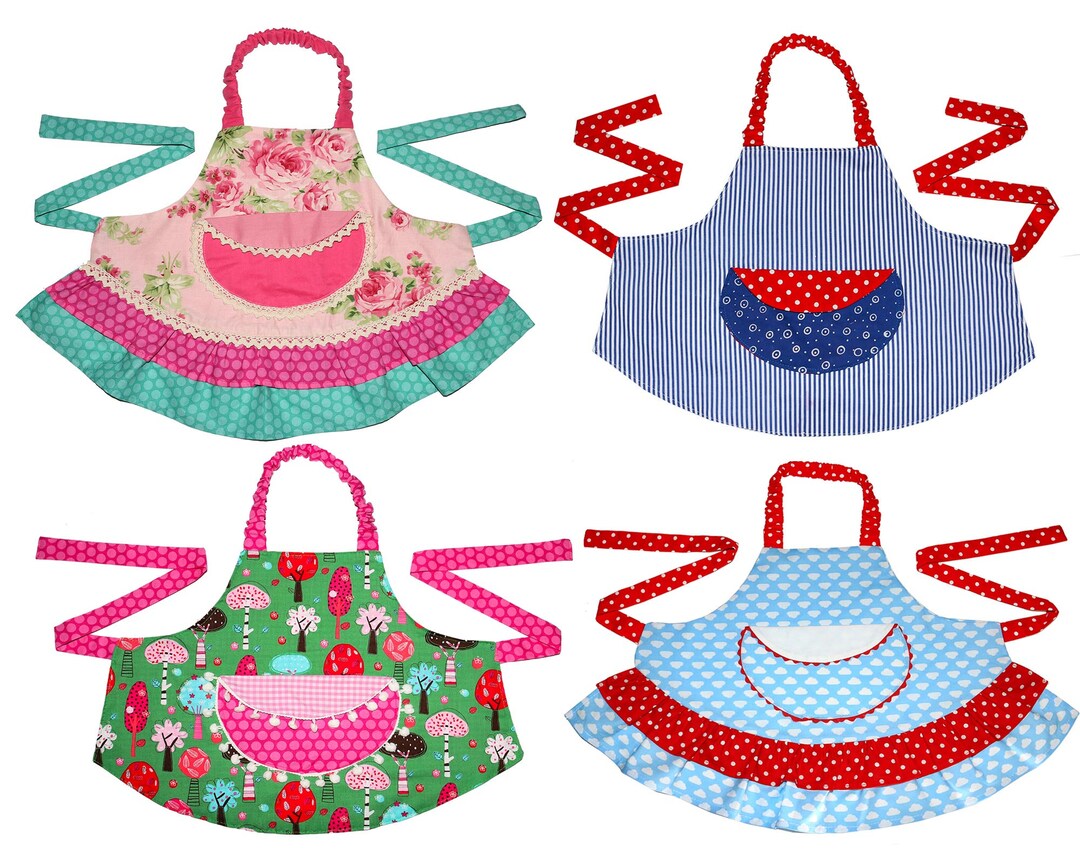 Girls Sewing Pattern Pdf, Kids Apron Pattern, Apron Pattern, Apron ...