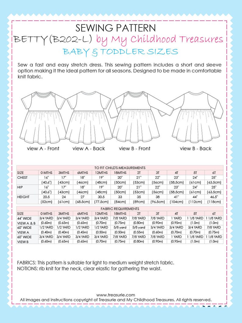 EASY Baby Dress Pattern PDF Pattern Toddler Patterns Little - Etsy ...