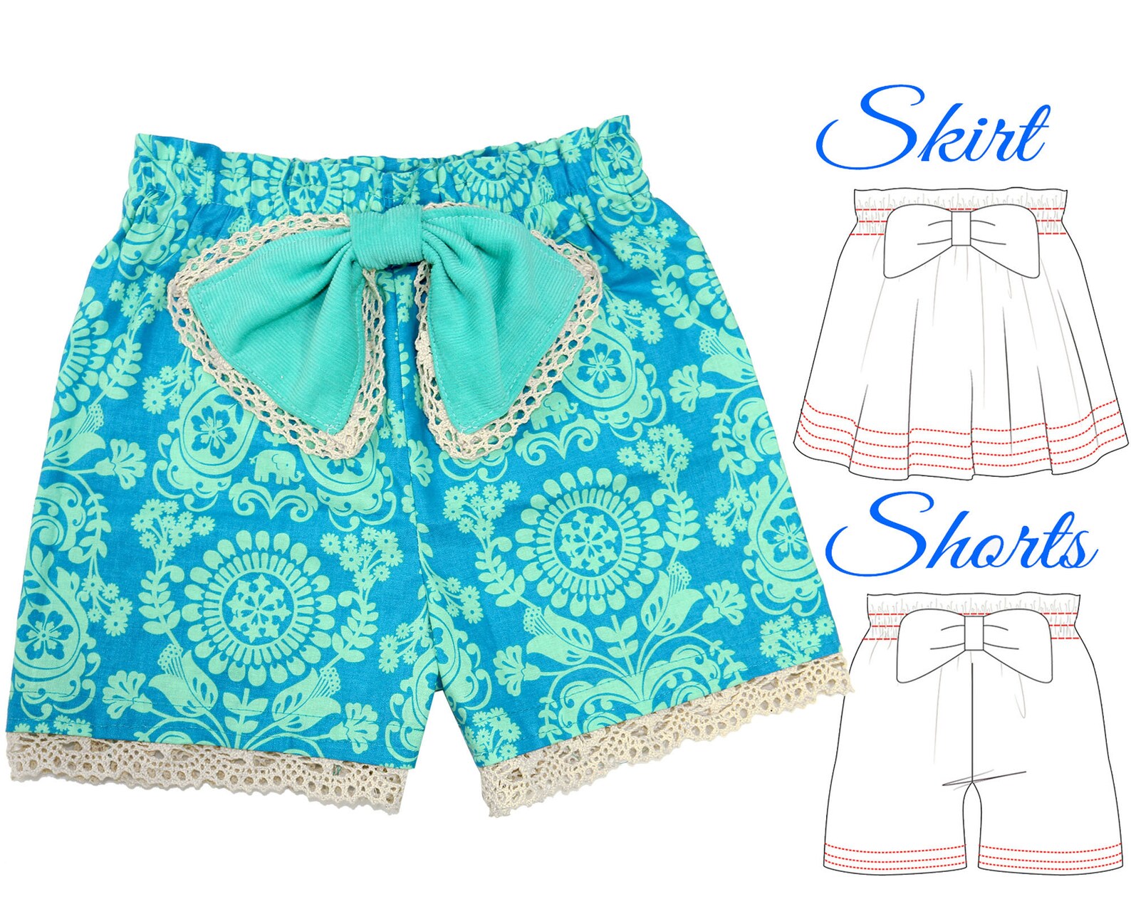 High Waisted Shorts Pattern, Girls Shorts Pattern, PDF Pants Pattern ...