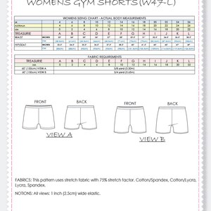 Shorts Pattern, Womens, Ladies, Yoga Shorts Pattern PDF, Gym Shorts ...