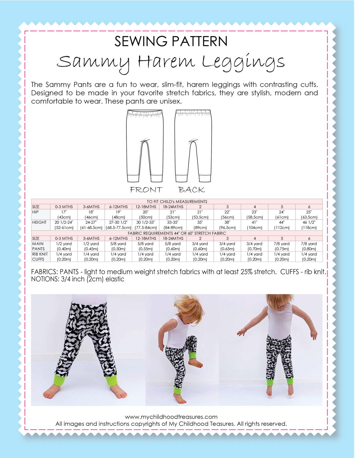 Leggings Pattern Harem Pants Pattern Harem Leggings Pattern - Etsy UK