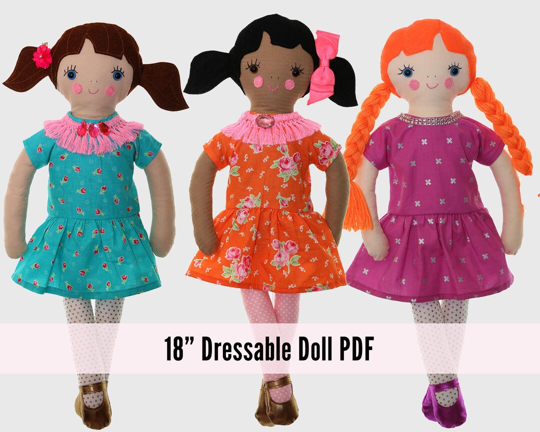 Doll Sewing Pattern Rag Doll Pattern Doll Patterns Toy Patterns 18 Inch ...