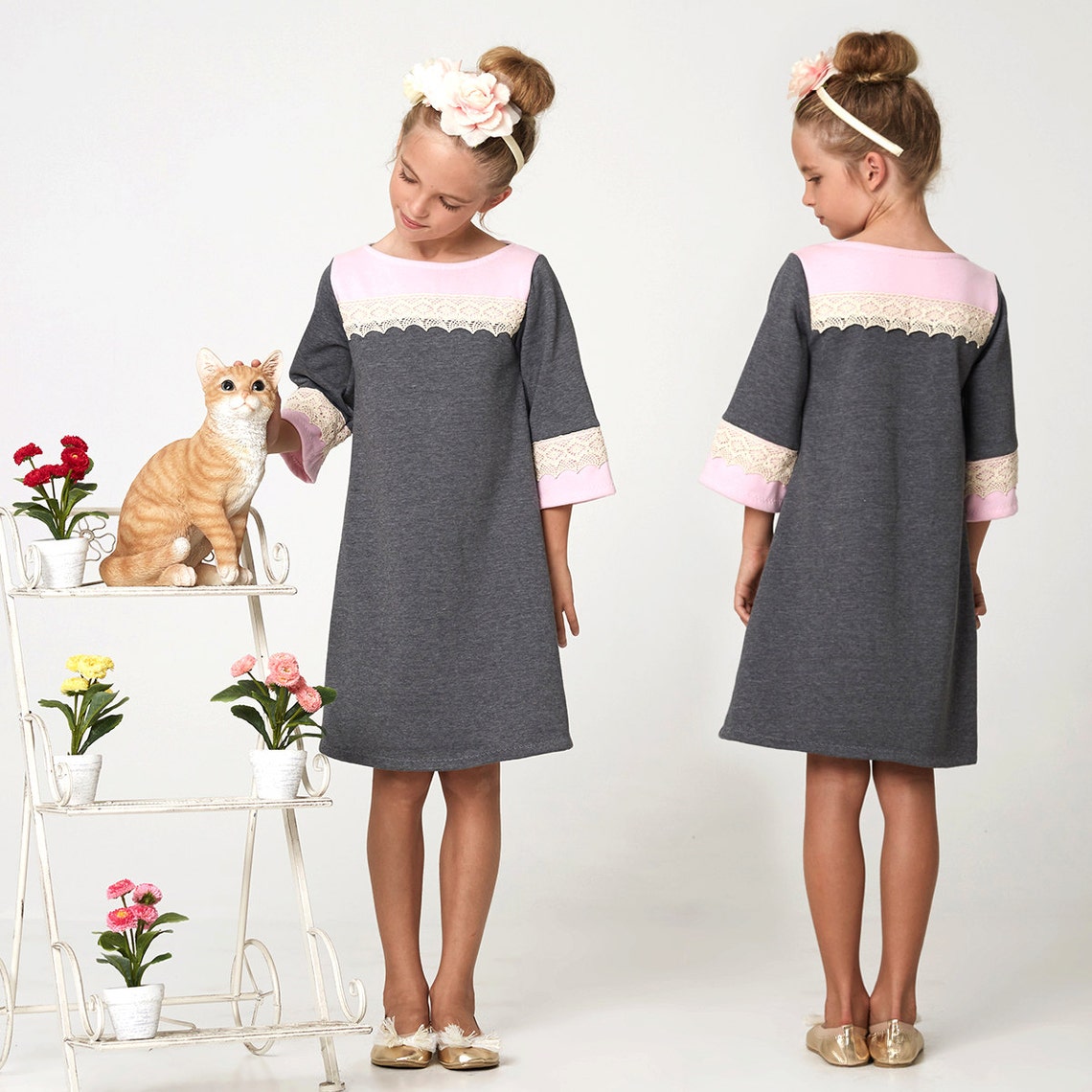 Girls Dress Patterns PDF Knit Fabric Dress Pattern Kids - Etsy