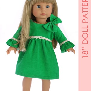 Doll Dress Pattern, 18 Inch Doll Patterns, Doll Patterns, 18 Doll Dress ...
