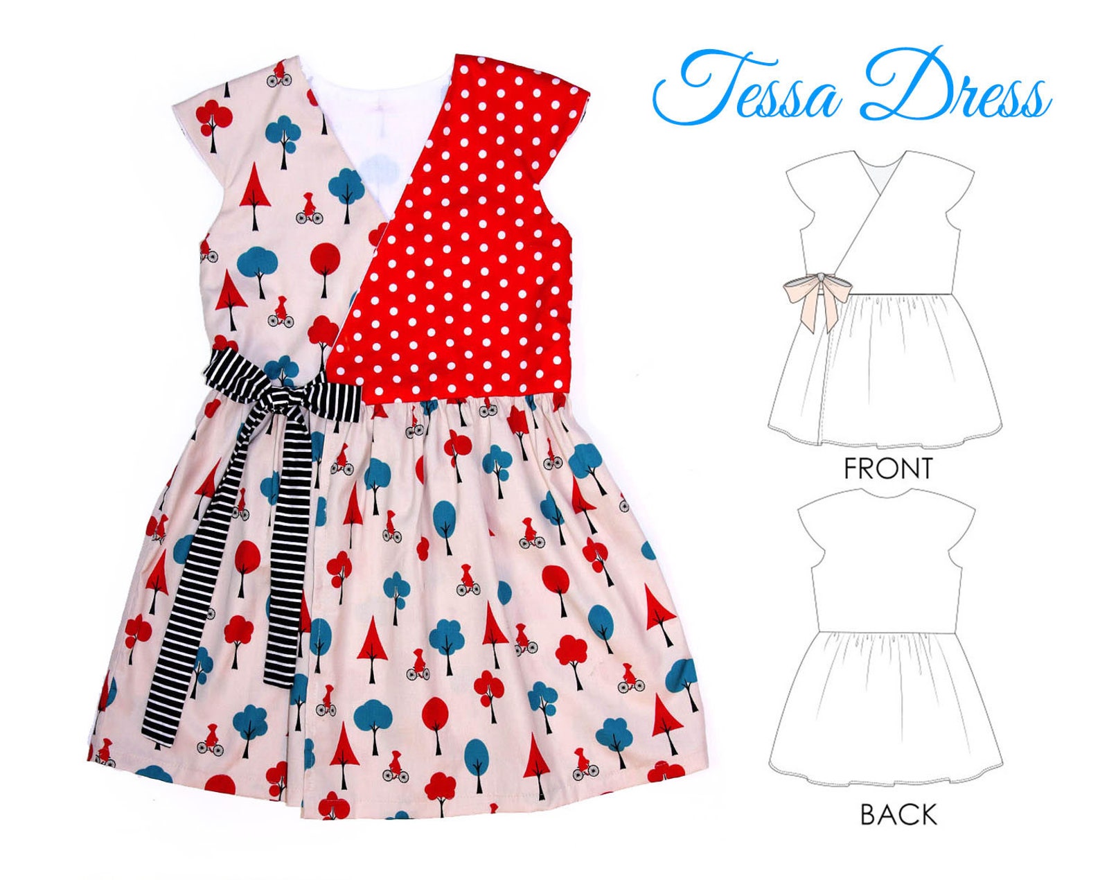 Girls Dress Pattern Pdf Wrap Dress Pattern Childrens Sewing | Etsy