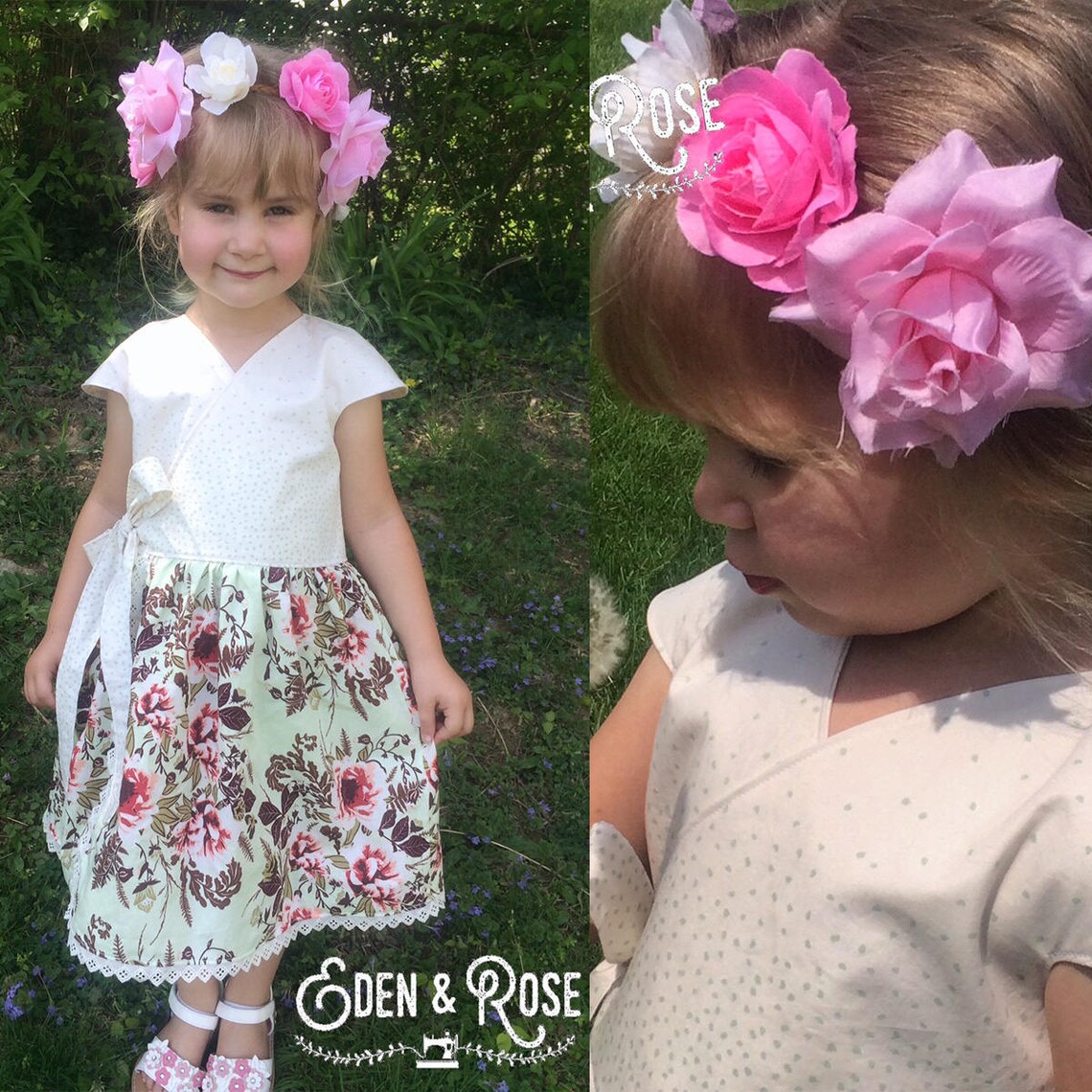 Girls Dress Pattern Pdf Wrap Dress Pattern Childrens Sewing | Etsy