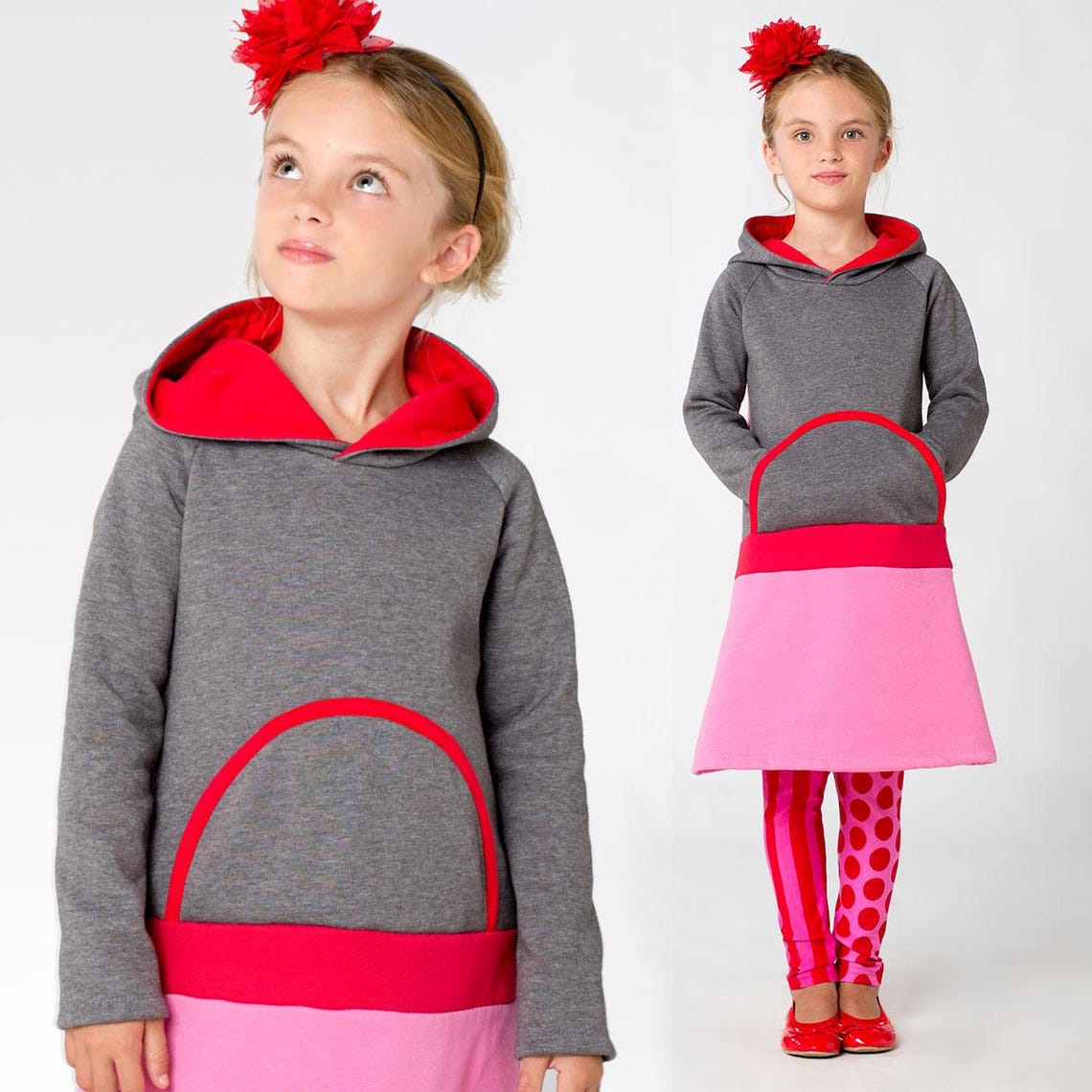 Girls Dress Sewing Pattern PDF, Sweater Dress for Winter With Long ...
