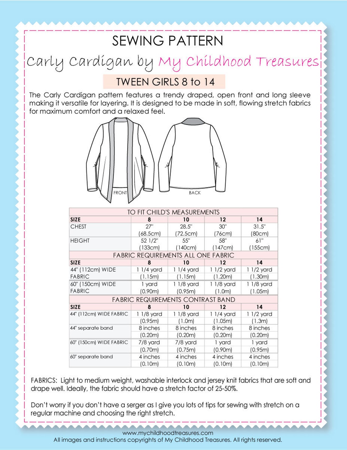 Girls Sweater Pattern Girls CARDIGAN Pattern Girls Sewing - Etsy