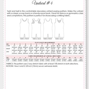 Gymnastics Leotard Pattern, Unitard Pattern Pdf, Dance Sewing Pattern ...