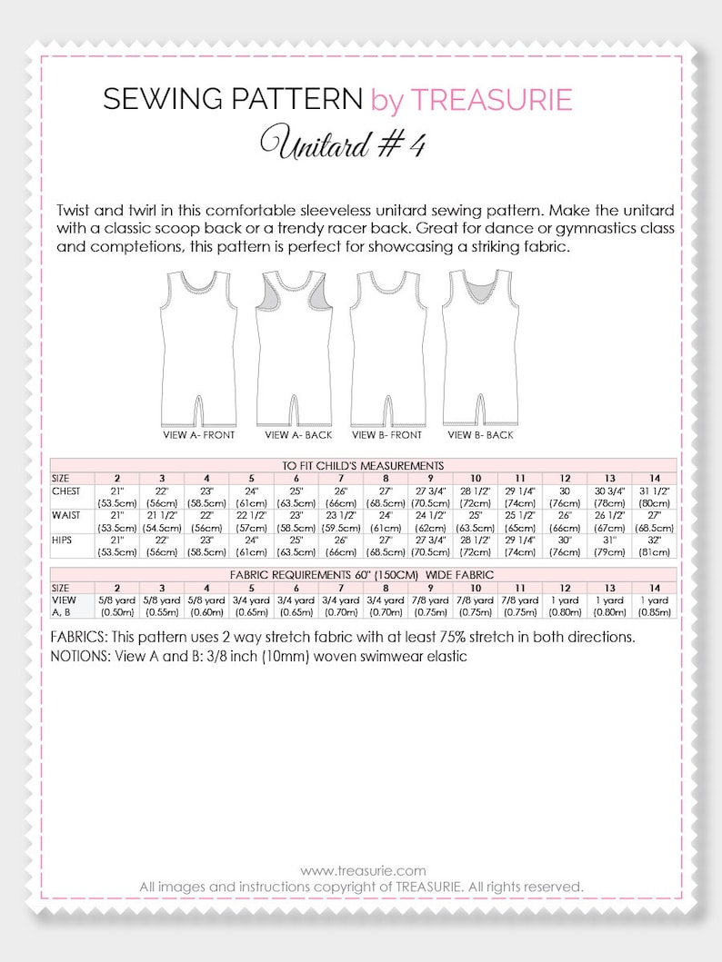 Gymnastics Leotard Pattern, Unitard Pattern Pdf, Dance Sewing Pattern ...