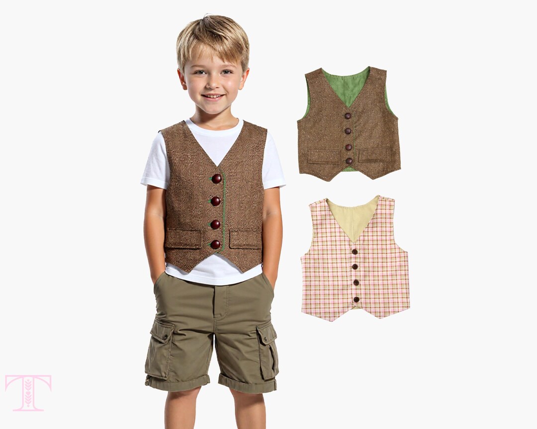 Vest Sewing Pattern PDF for Boys Girls Toddlers | Waistcoat Pattern - Etsy