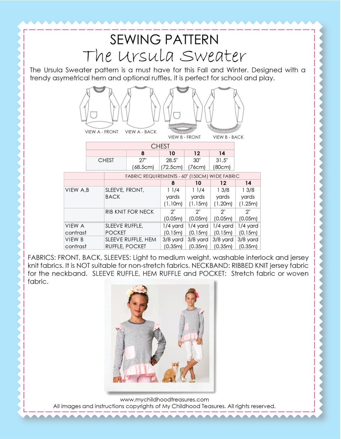 TWEEN Girls Sweatshirt Pattern Sweater Pattern Pdf Top | Etsy