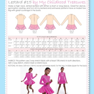 Girls Leotard Pattern PDF Ballet Leotard Pattern Gymnastics - Etsy