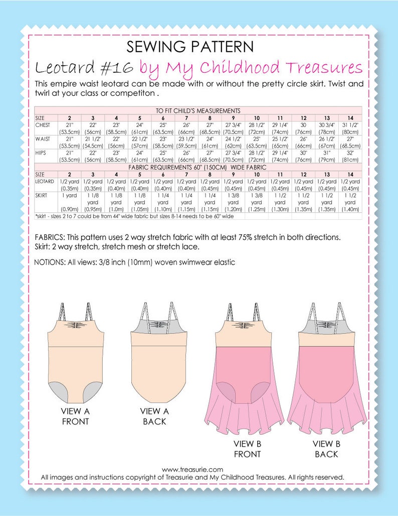 Girls Leotard Pattern PDF Ballet Leotard Pattern Gymnastics - Etsy ...