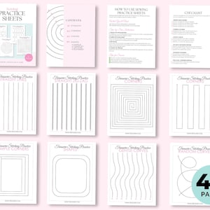 Sewing Practice Sheets, Printable Beginner Sewing Worksheets, Learn to ...