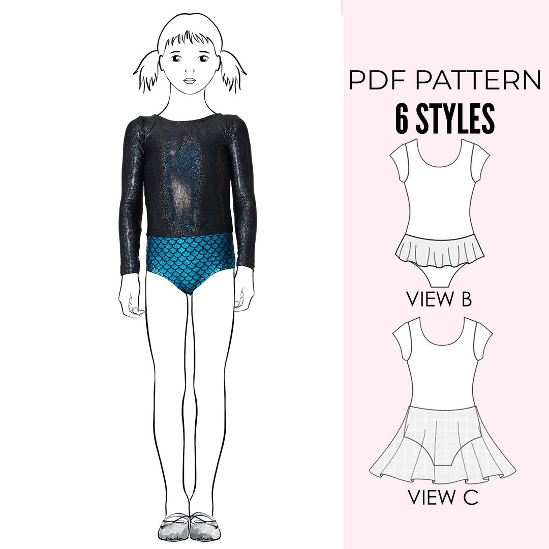 Gymnastics Leotard Pattern, Girls Leotard Pattern PDF, Girls Leotard ...