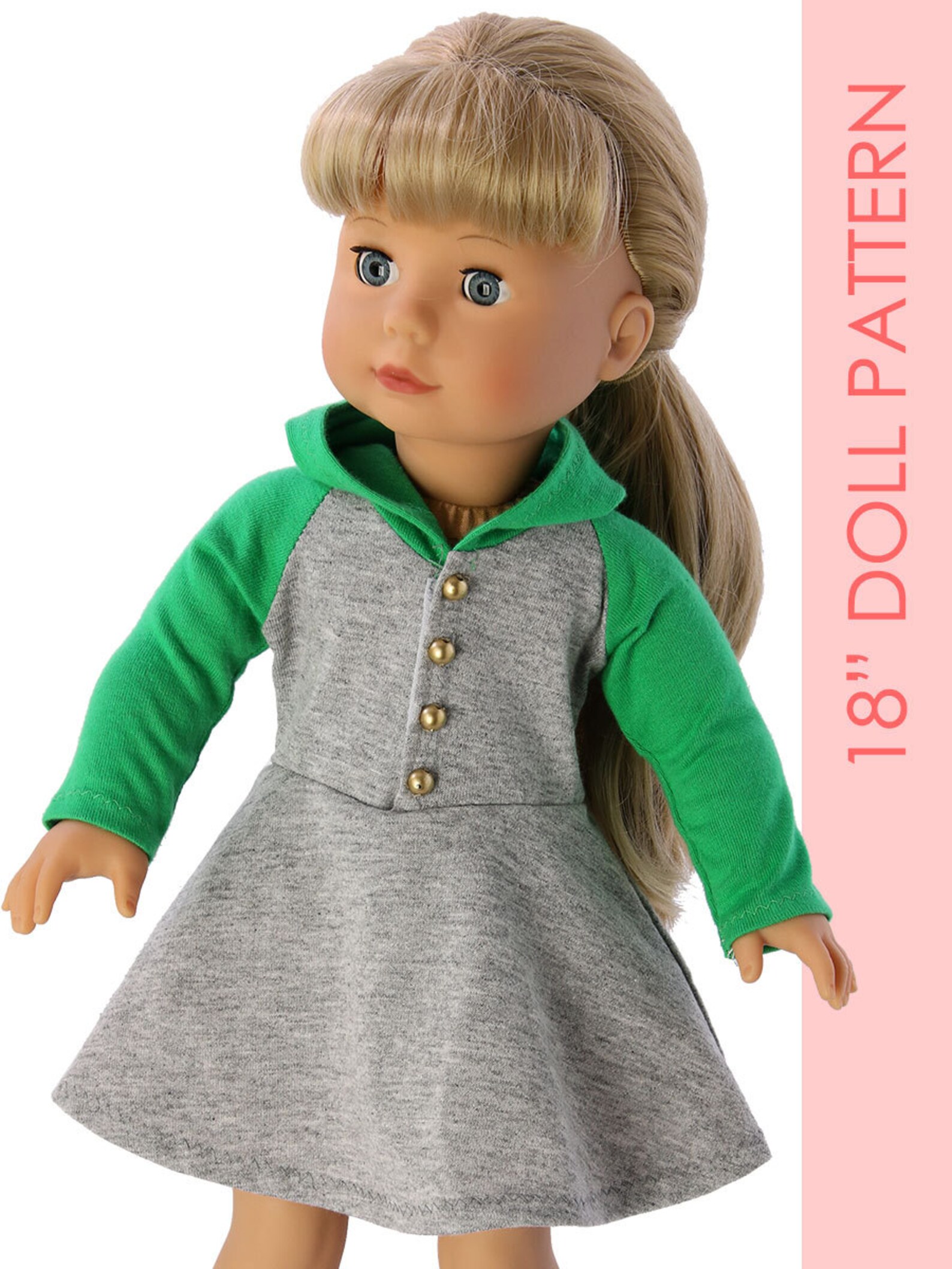 18 Inch Doll Clothes Patterns, Doll Dress Pattern, Doll Patterns, 18 ...