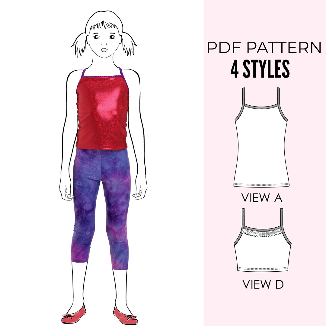 4 X Dance Tops Pattern, Girls Leotard Pattern Pdf, Gymnastics Tops ...