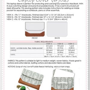 Laptop Case Pattern, DIY Laptop Case, Sewing Pattern PDF, Laptop Sleeve ...