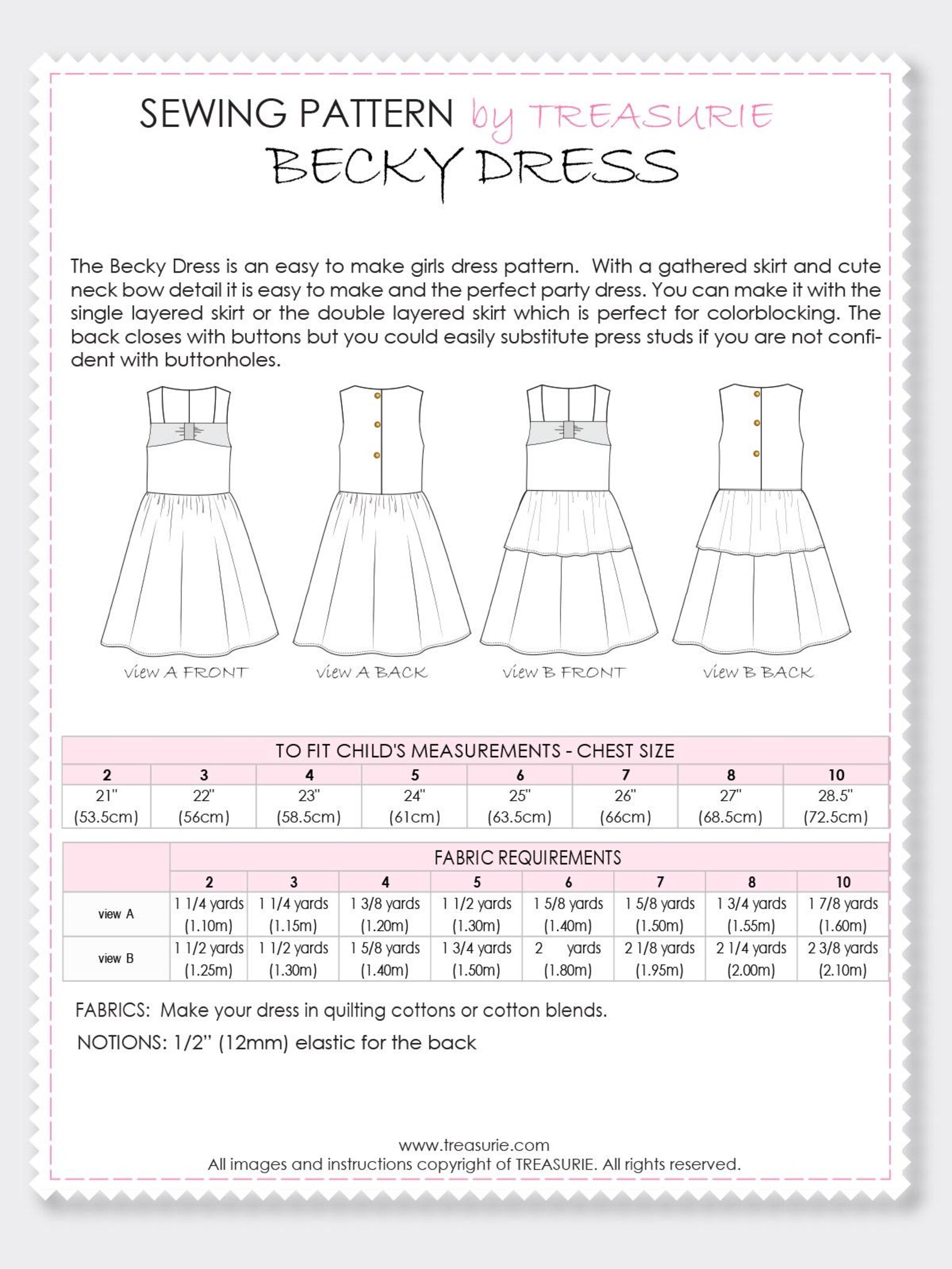 Girls Dress Patterns PDF, Girls Clothing Pattern, Childrens Sewing ...