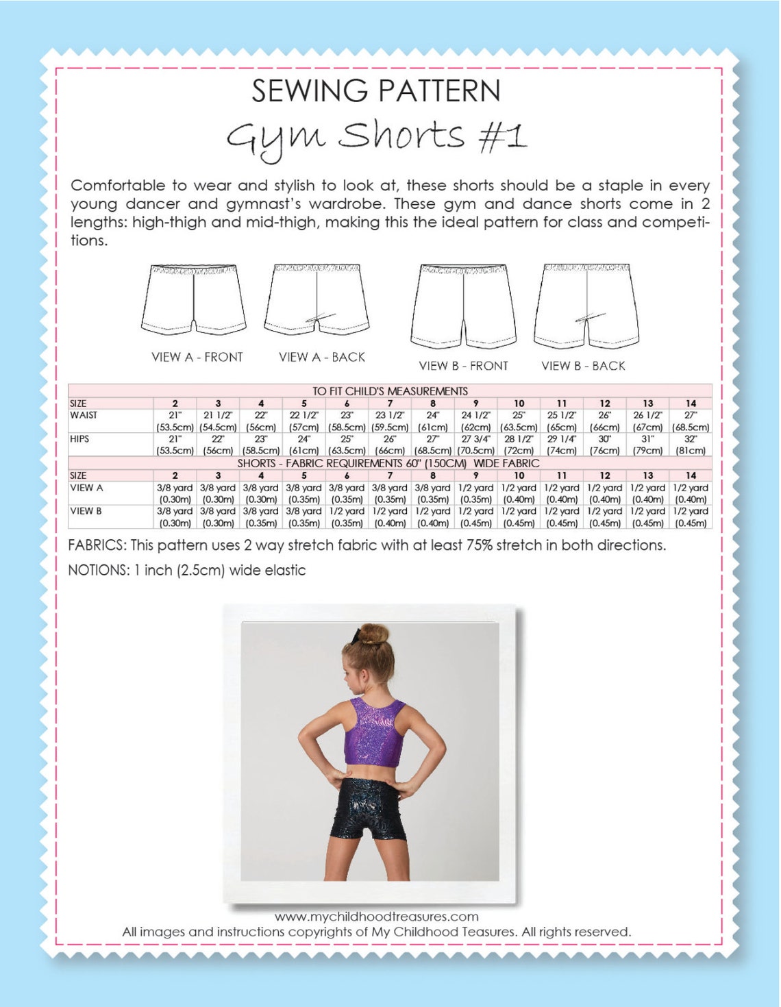 Dance Shorts Pattern Girls Leotard Pattern Pdf Gymnastics - Etsy Australia