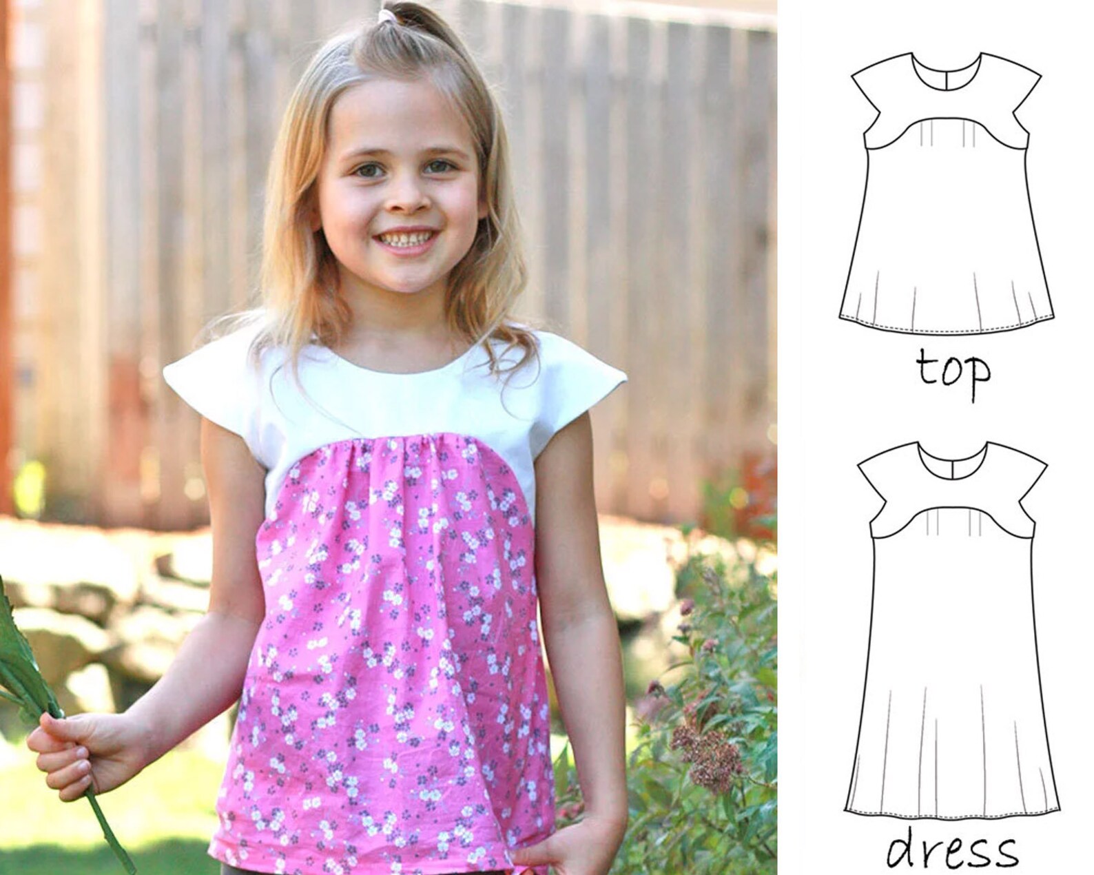 Girls Top Pattern Girls Dress Pattern Pdf Tunic Pattern | Etsy