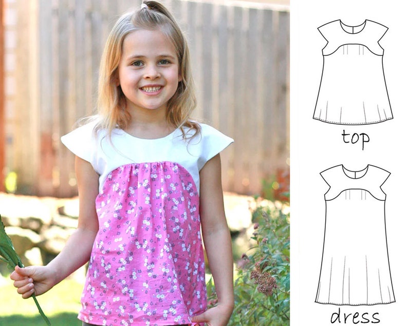 Girls Top Pattern Girls Dress Pattern Pdf Tunic Pattern | Etsy