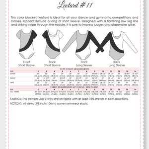 Leotard Pattern PDF, Gymnastics Leotard Pattern, Leotard Sewing Pattern, Dance Costume, Ballet ...