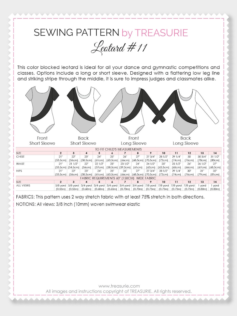 Leotard Pattern PDF, Gymnastics Leotard Pattern, Leotard Sewing Pattern ...