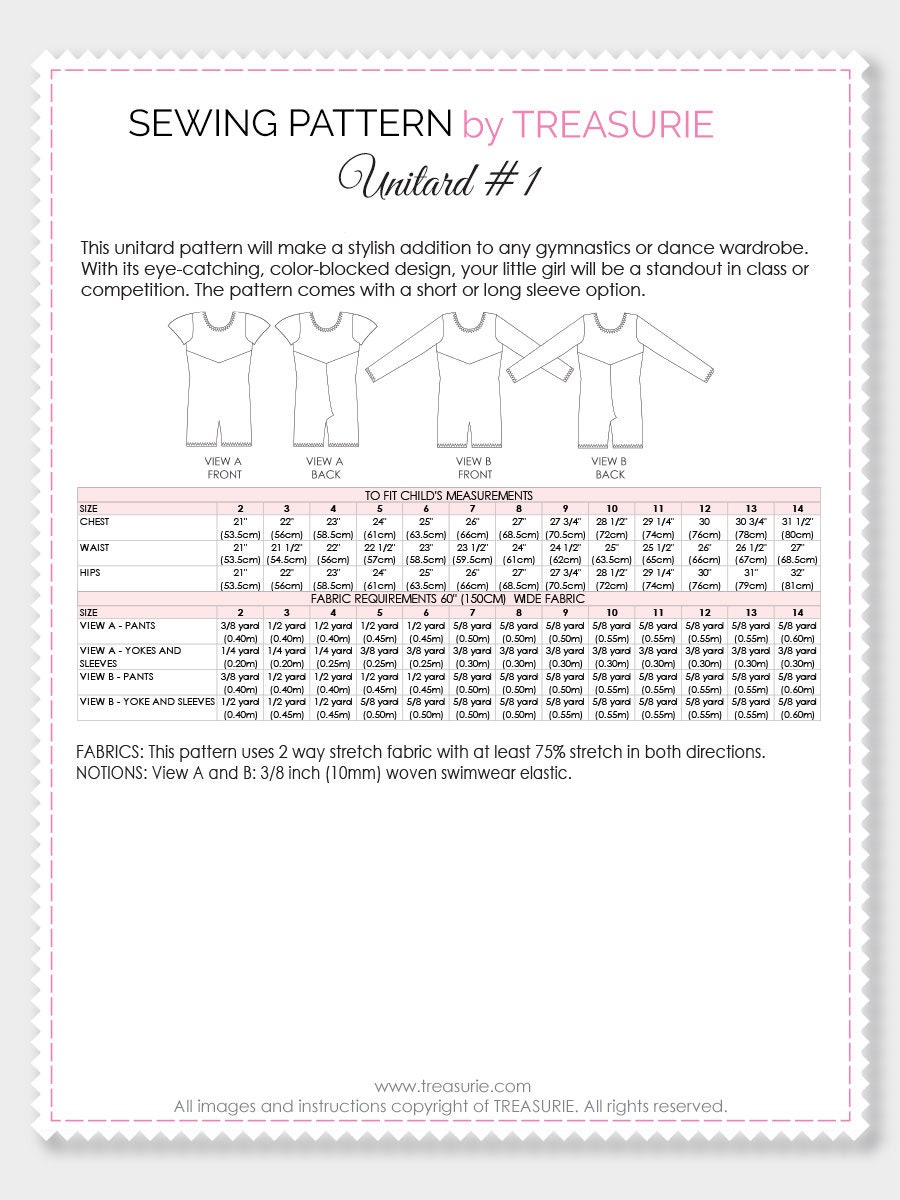 Unitard Pattern, Gymnastics Pattern, Dance Leotard Pattern, Dance ...