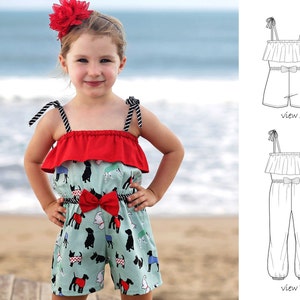 Romper Pattern, Girls Romper Pattern, Girls Sewing Pattern PDF, Romper ...