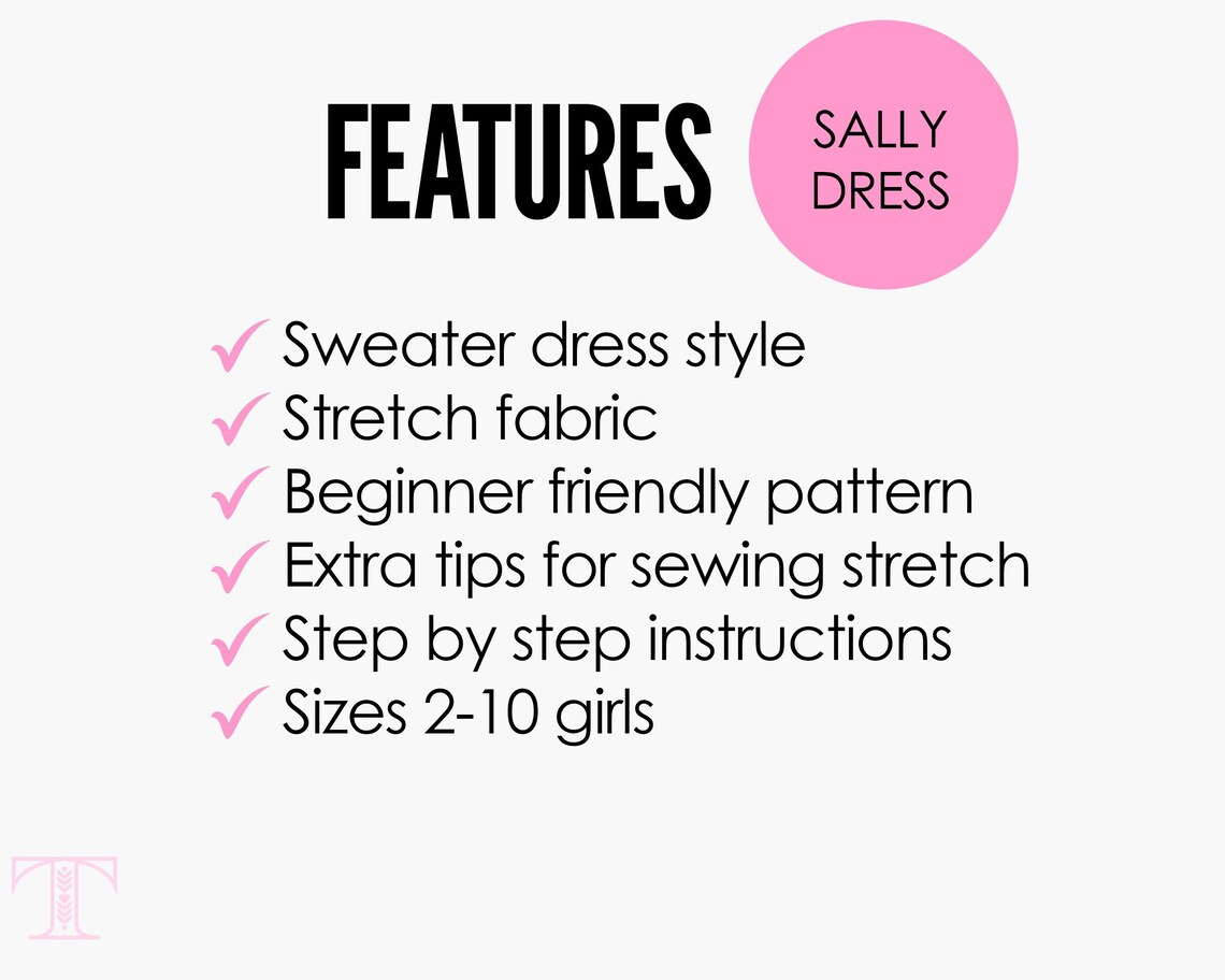 Girls Dress Sewing Pattern PDF, Sweater Dress for Winter With Long ...