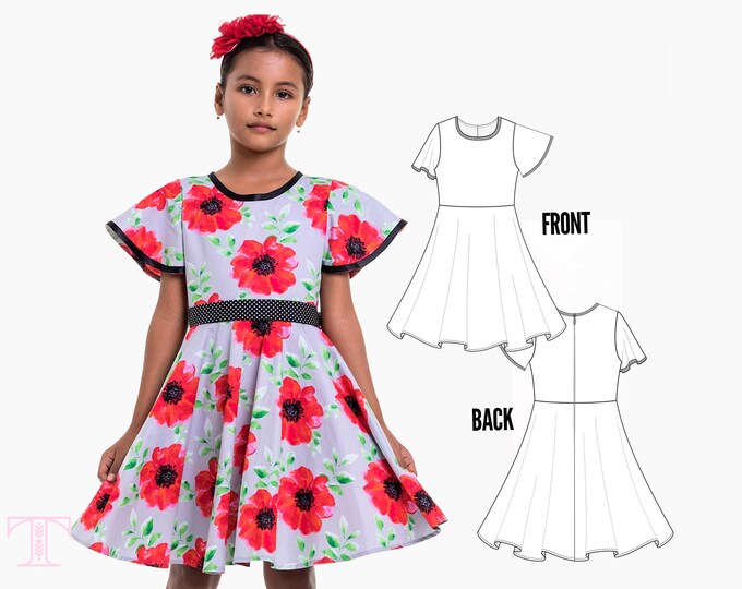 Freesia PDF Digital Sewing Pattern Sizes 1-14, Dress Pattern - Etsy ...