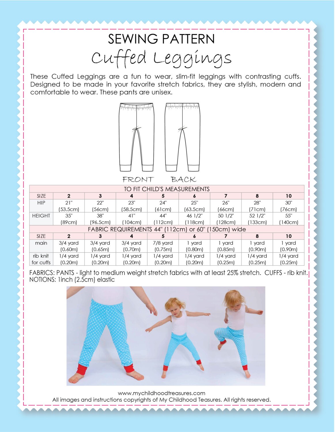 Leggings Pattern Leggings Sewing Pattern Pants Sewing - Etsy