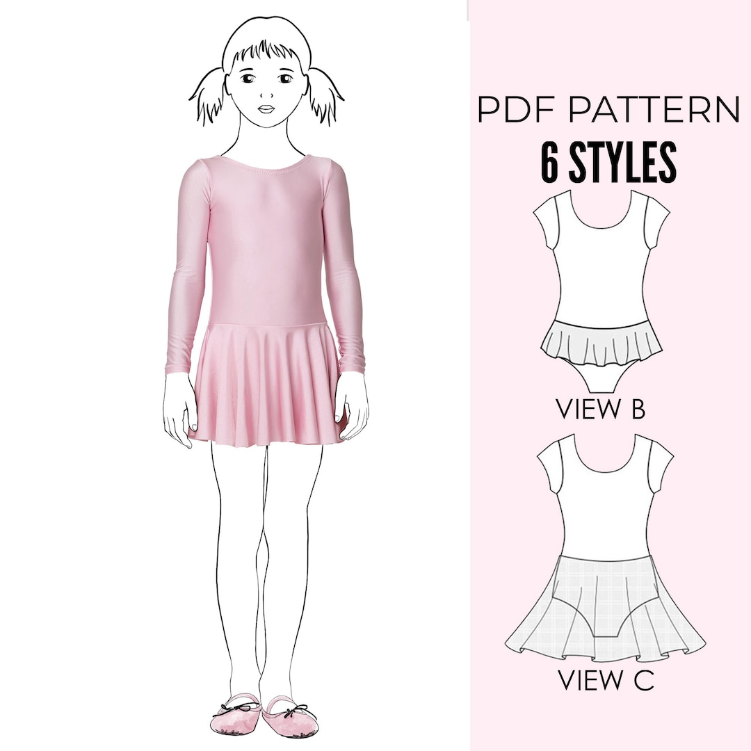 Girls Leotard Pattern PDF, Leotard Sewing Pattern, Dance Leotard ...
