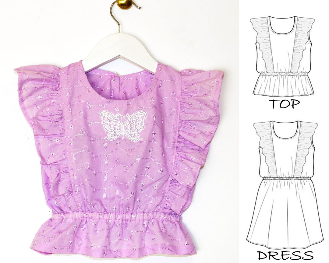 Girls Top Pattern PDF, Ruffle Top Pattern, Ruffle Dress Pattern Pdf ...