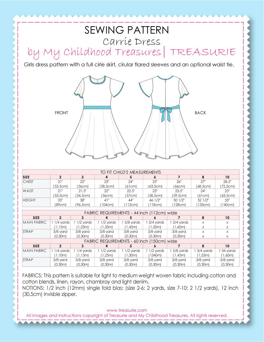 Girls Dress Pattern Dress Pattern Circle Dress Pattern | Etsy