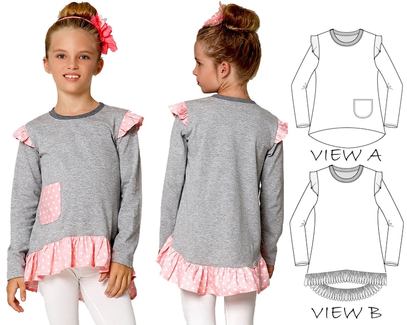 TWEEN Girls Sweatshirt Pattern Sweater Pattern Pdf Top - Etsy