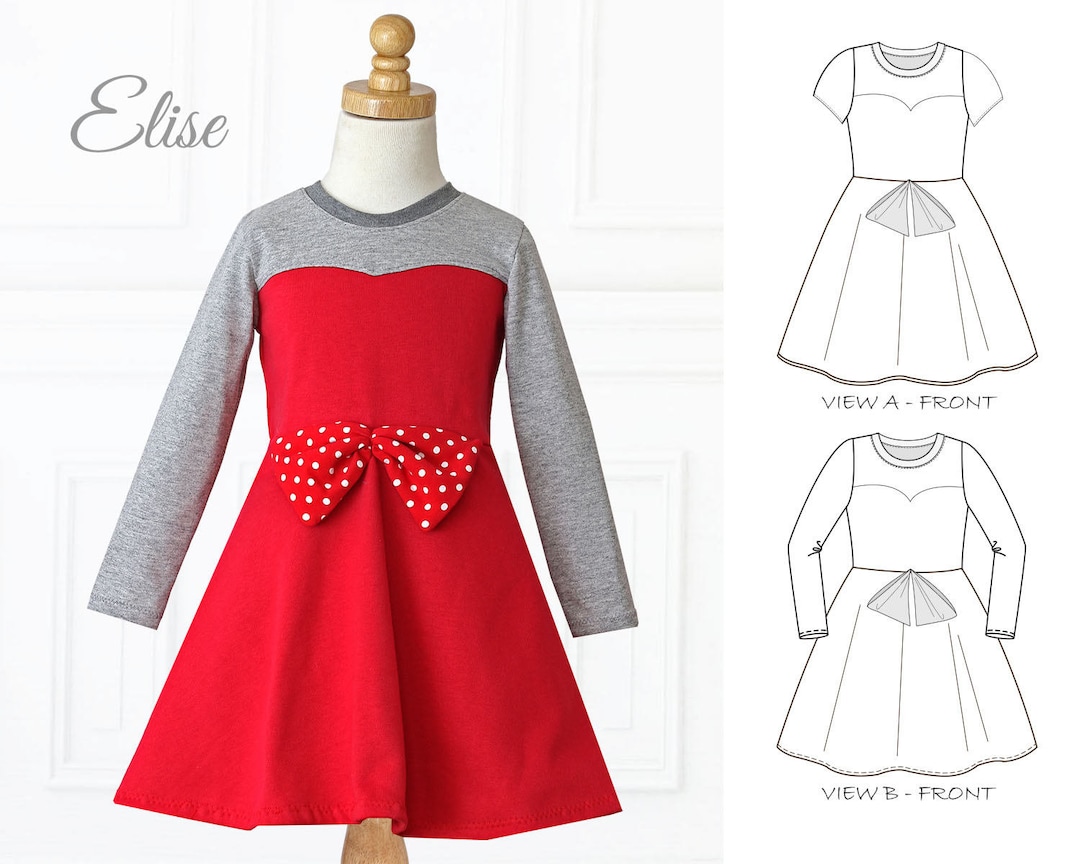 Tween Girls Dress Pattern PDF, Teenage Dress Pattern, Stretch Pattern ...